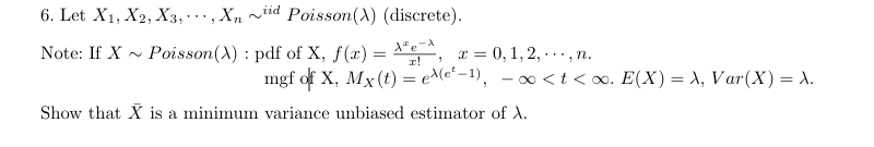 Solved by an EXPERT Let x1,x2,x3,cdots,xn∼λx∼Poisson(λ): | Chegg.com