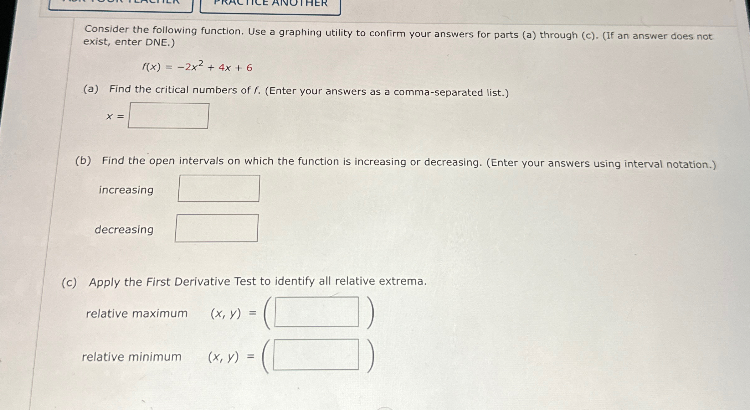 Solved Consider the following function. Use a graphing | Chegg.com