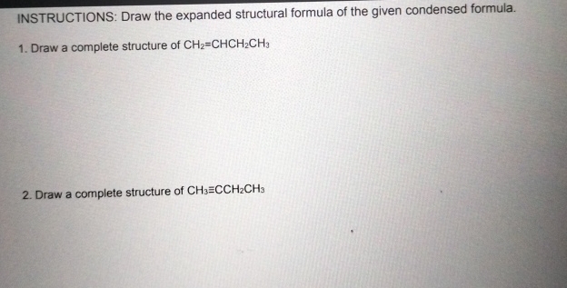 Solved INSTRUCTIONS: Draw the expanded structural formula of | Chegg.com