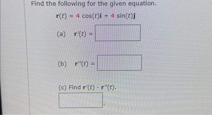 Solved Find the following for the given equation. \\[ | Chegg.com