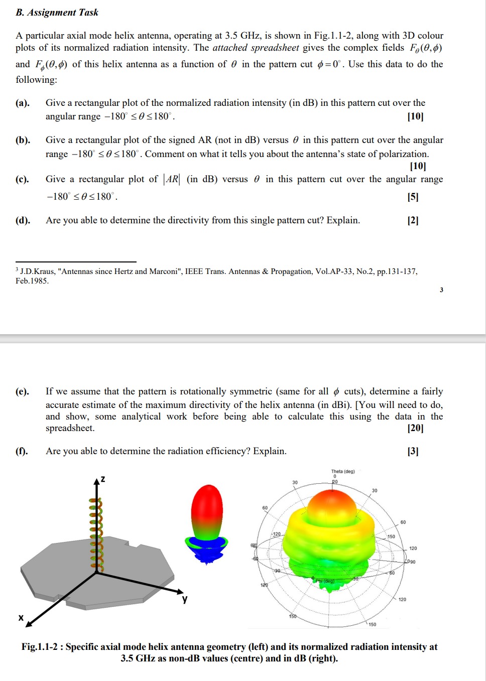 Assignment TaskA particular axial mode helix antenna, | Chegg.com