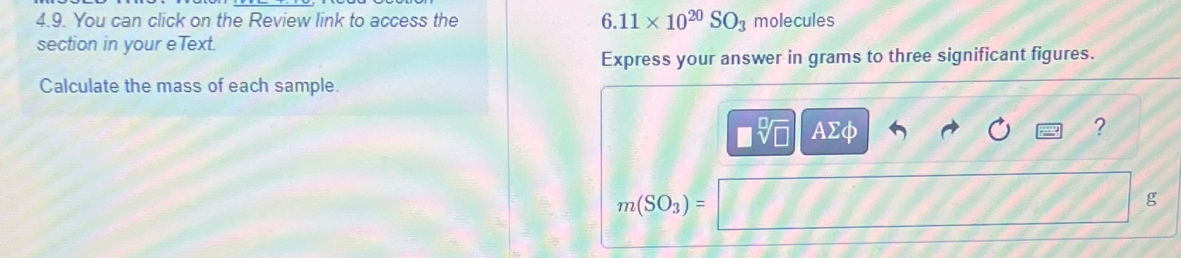 Solved 4.9. ﻿You can click on the Review link to access the | Chegg.com