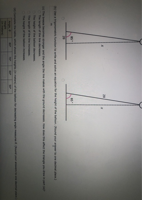 Solved A 20-meter line is used to tether a hellum-filled | Chegg.com