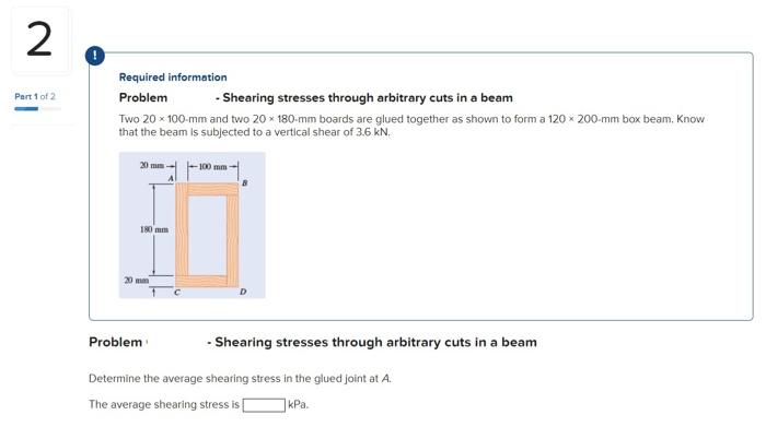Solved Required information Problem - Shearing stresses | Chegg.com