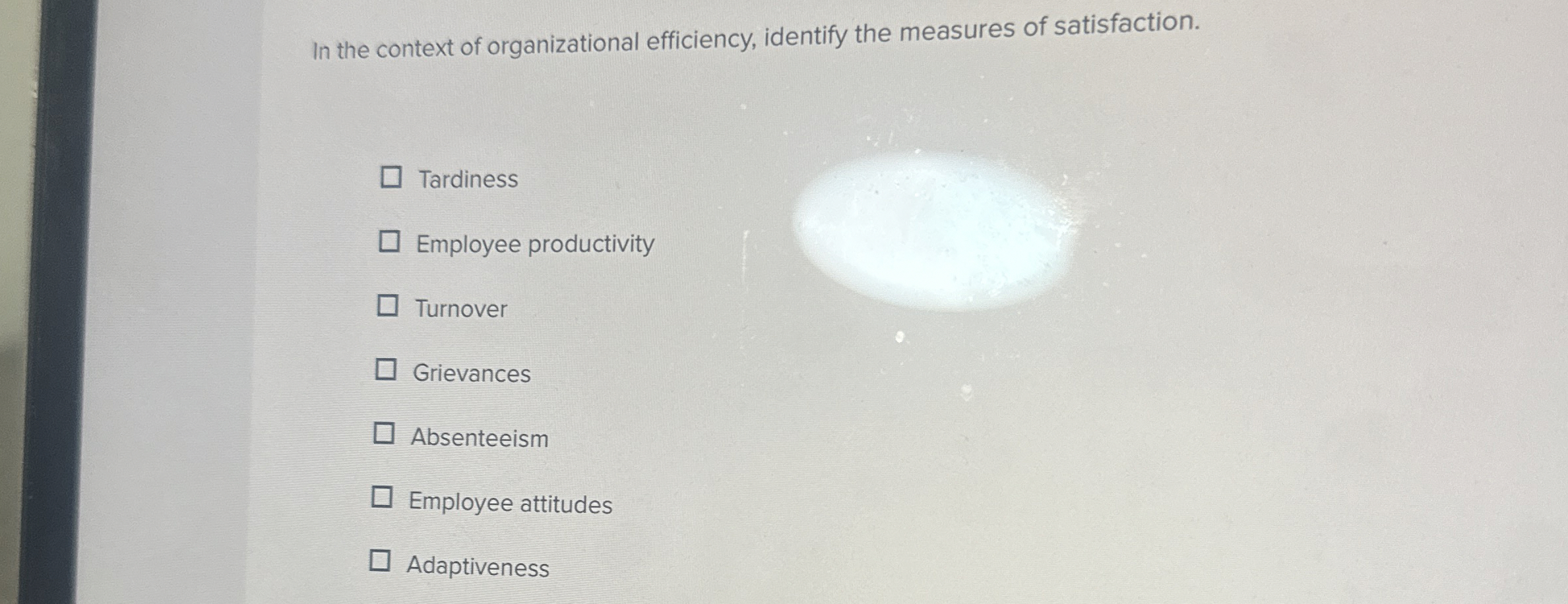 Solved In the context of organizational efficiency, identify | Chegg.com