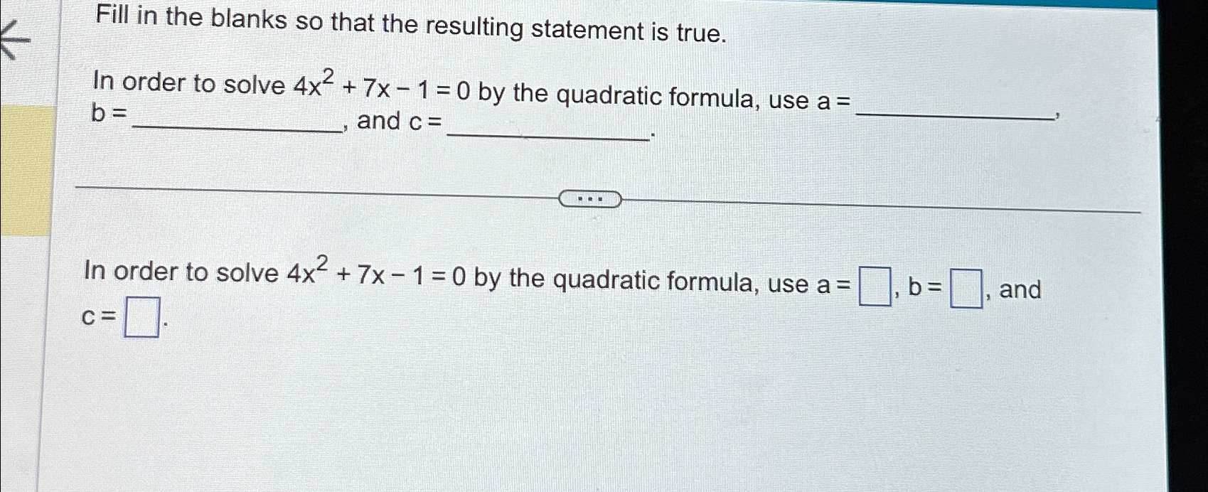 Solved Fill in the blanks so that the resulting statement is | Chegg.com