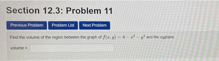 Solved Section 12.3: Problem 11 Previous Problem Problem | Chegg.com