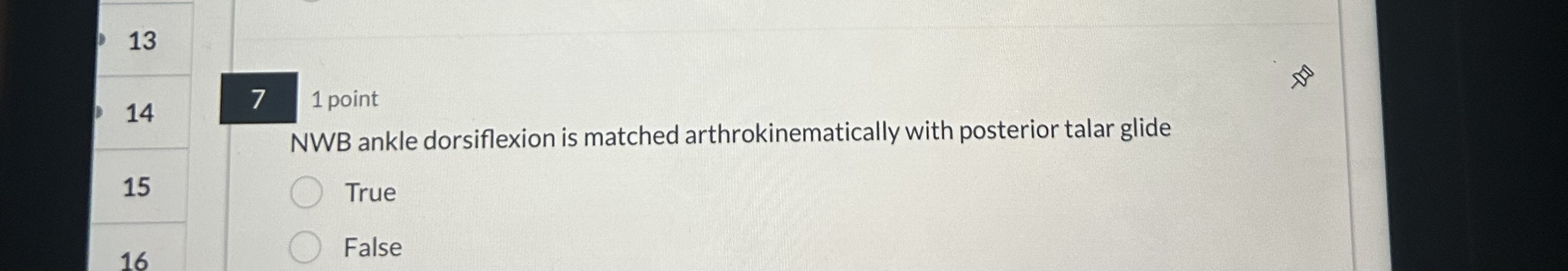 Solved NWB ankle dorsiflexion is matched arthrokinematically | Chegg.com