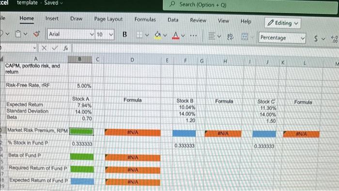 Solved Excel Online Structured Activity: CAPM, portfolio | Chegg.com
