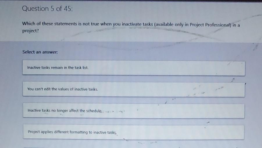 Solved Question 5 of 45: Which of these statements is not | Chegg.com