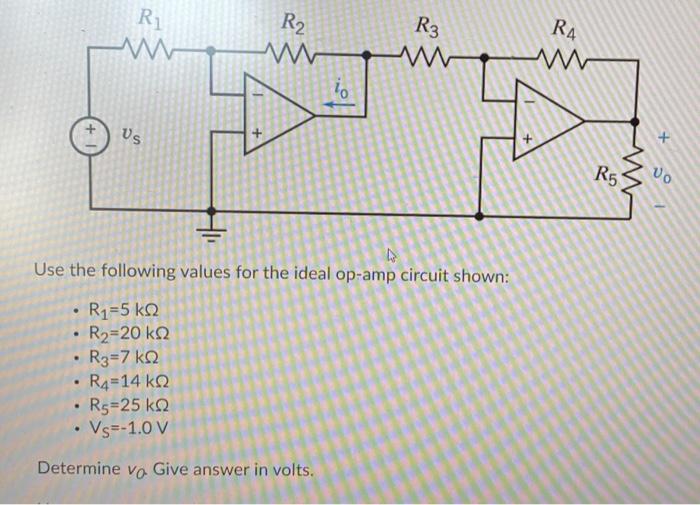 Solved R2 Ri M R3 RA lo Us + + R5 VO HI Use the following | Chegg.com