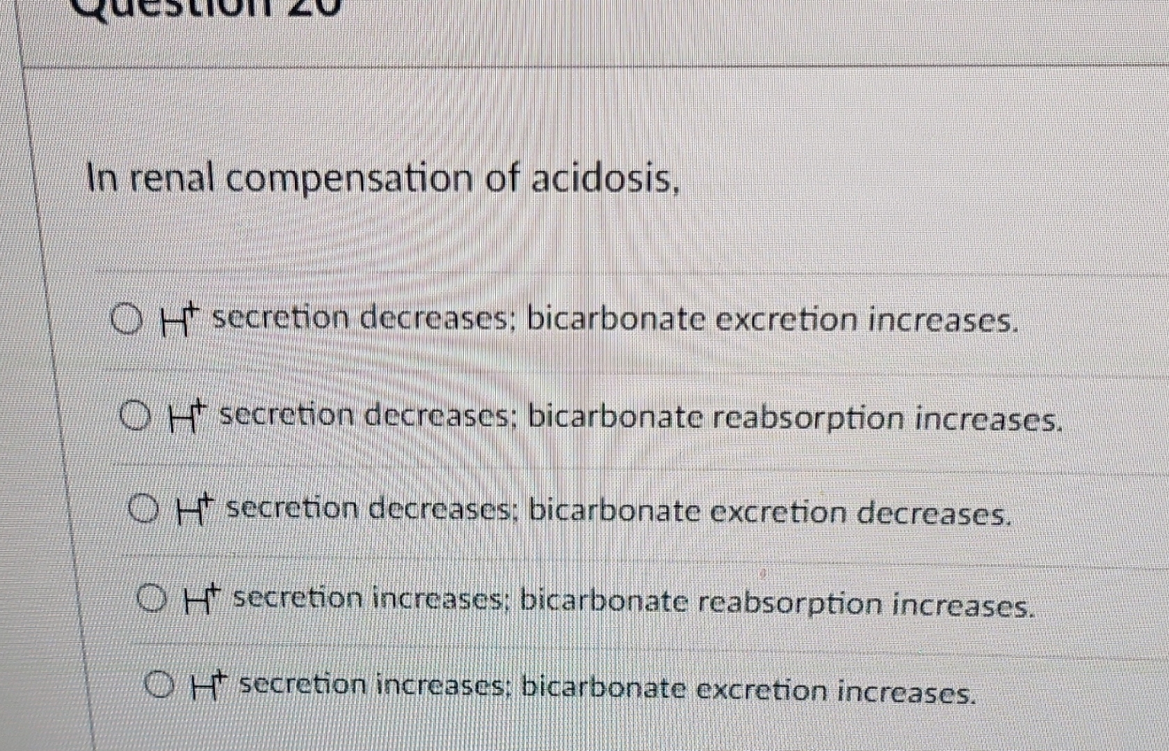 Solved In renal compensation of acidosis,H+secretion | Chegg.com