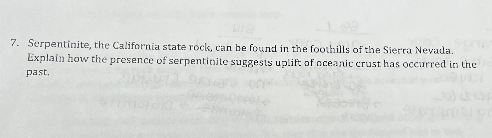 Solved Serpentinite, the California state rock, can be found | Chegg.com