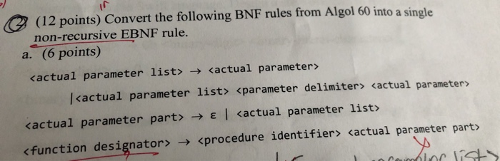Solved 2 (12 points) Convert the following BNF rules from | Chegg.com