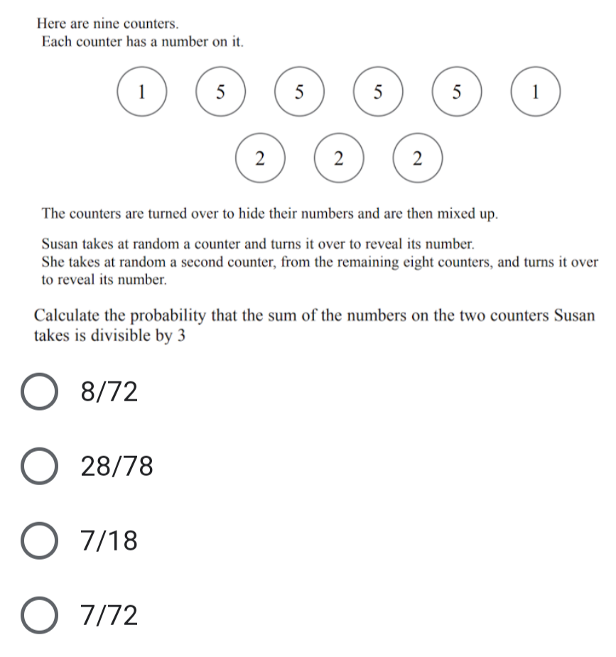 Solved Here are nine counters. Each counter has a number on | Chegg.com