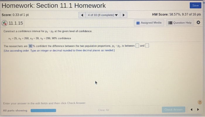 Solved Homework Section 11 1 Homework Save Score 0 33 Of 1