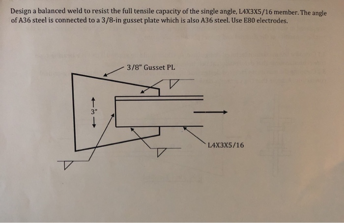 Solved Design a balanced weld to resist the full tensile | Chegg.com