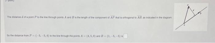 Solved The ditance d of a point P to the ine trough points A | Chegg.com