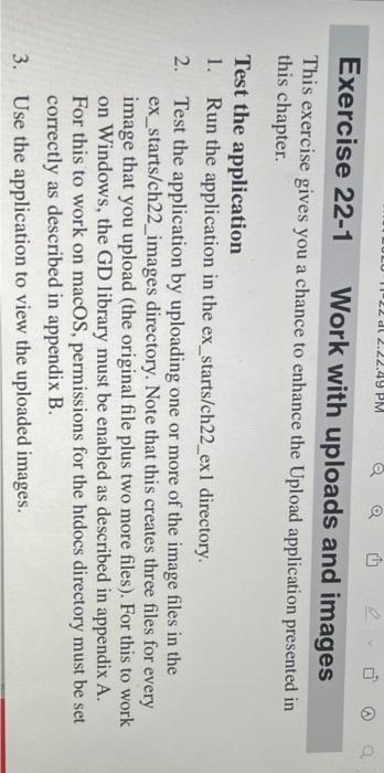 Solved Exercise 22-1 Work with uploads and images This | Chegg.com
