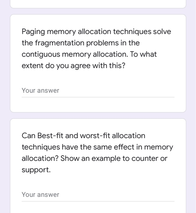 Solved Paging memory allocation techniques solve the | Chegg.com