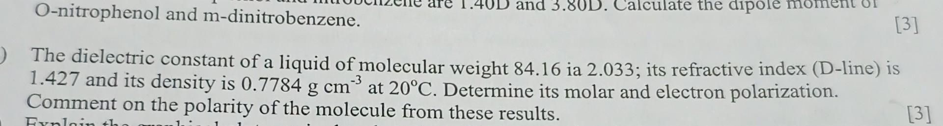 Solved O-nitrophenol and m-dinitrobenzene. [3] The | Chegg.com