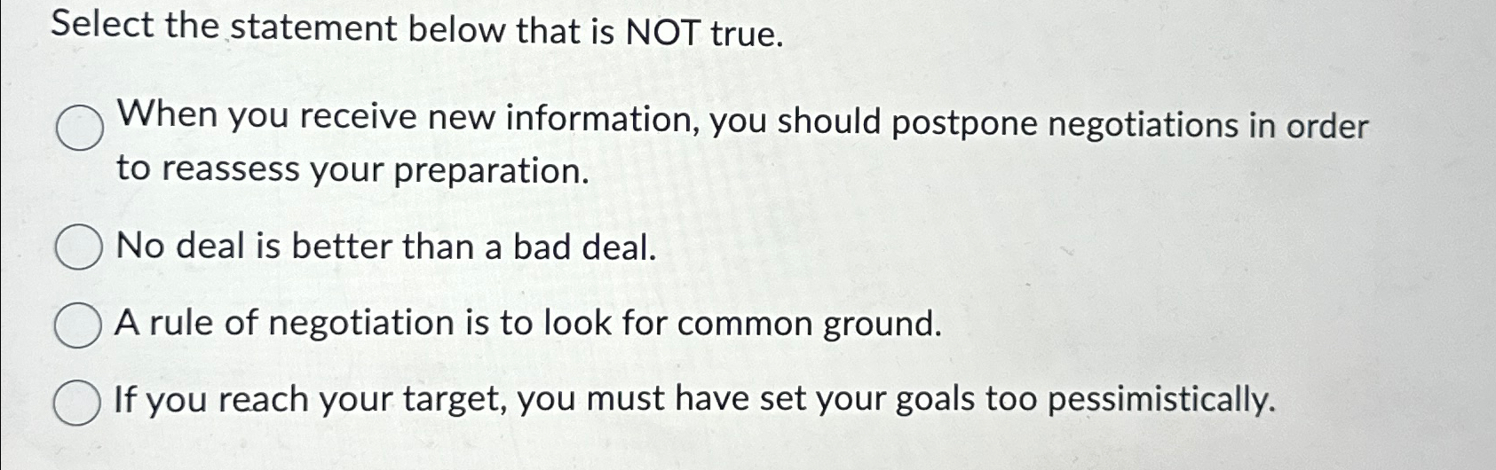 Solved Select the statement below that is NOT true.When you | Chegg.com