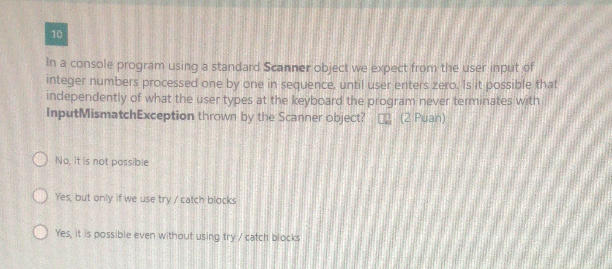 10In a console program using a standard Scanner | Chegg.com