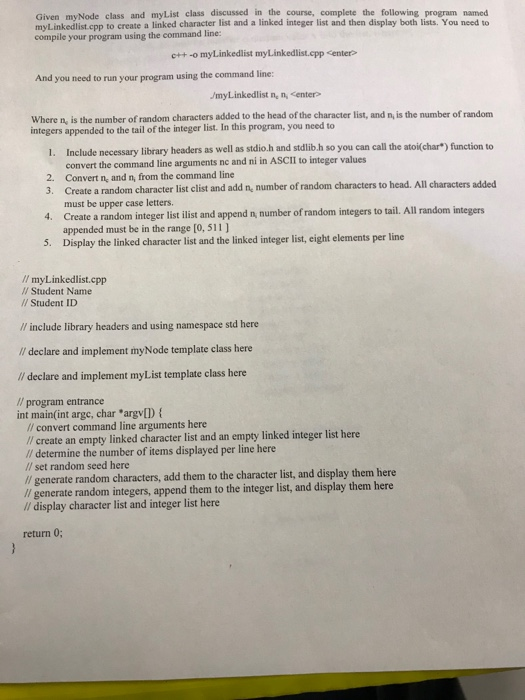 Solved Given My Node Class And Mylist Class Discussed In The 