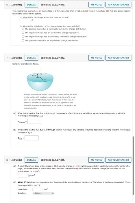 Solved 6. 1-/2 points) DETAILS SERPSE 10 23.3.0P.010. MY | Chegg.com Solved 6. 1-/2 points) DETAILS SERPSE 10 23.3.0P.010. MY | Chegg.com
