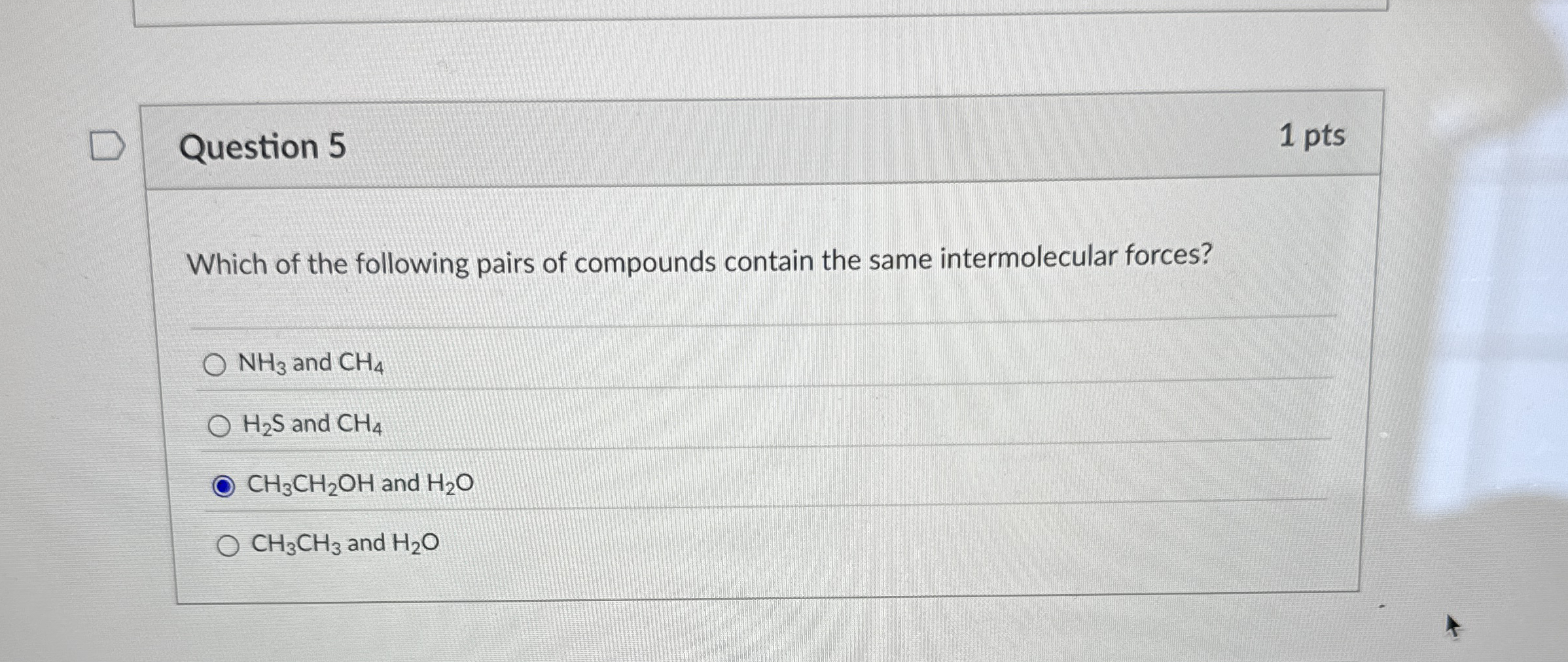 Solved Question 51 ﻿ptsWhich of the following pairs of | Chegg.com