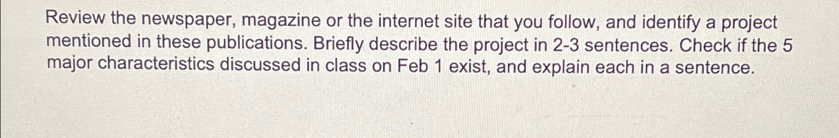 Solved Review the newspaper, magazine or the internet site | Chegg.com