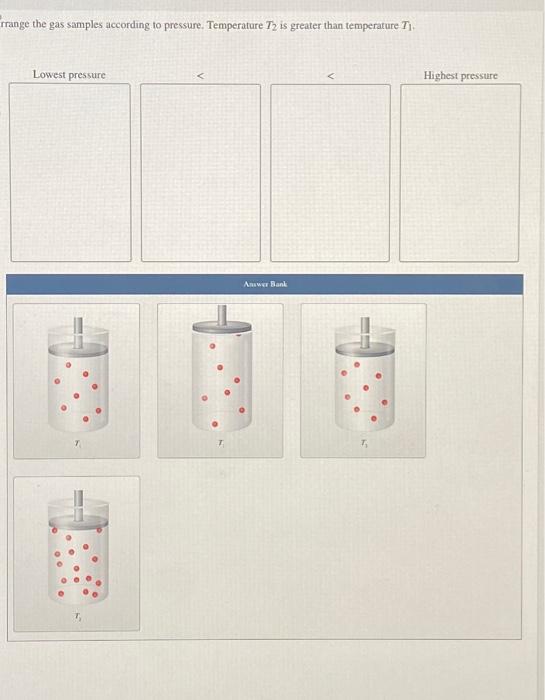 Solved rrange the gas samples according to pressure. | Chegg.com