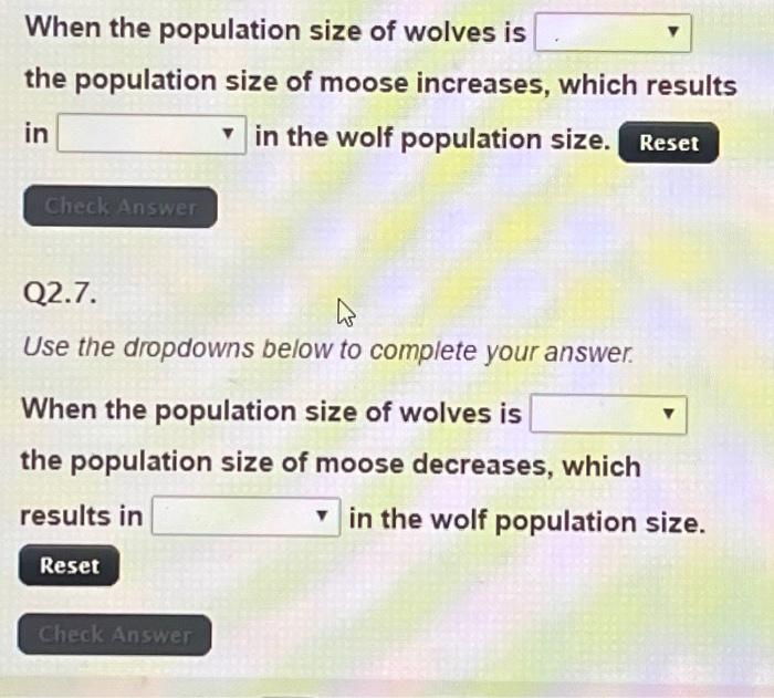 Solved When the population size of wolves is the population | Chegg.com