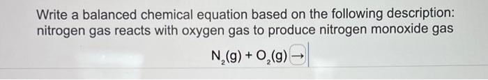 Solved Write a balanced chemical equation based on the | Chegg.com