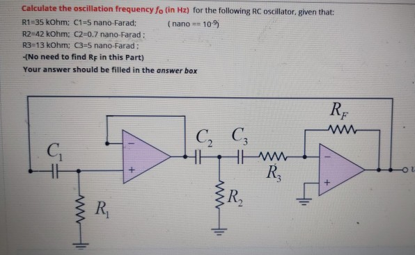 Solved Calculate the oscillation frequency fo (in Hz) for | Chegg.com