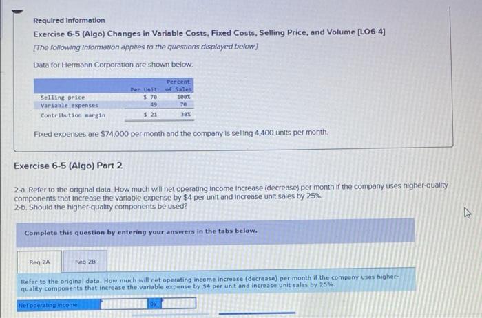 Solved Exercise 6-4 (Algo) Computing and Using the CM Ratio | Chegg.com