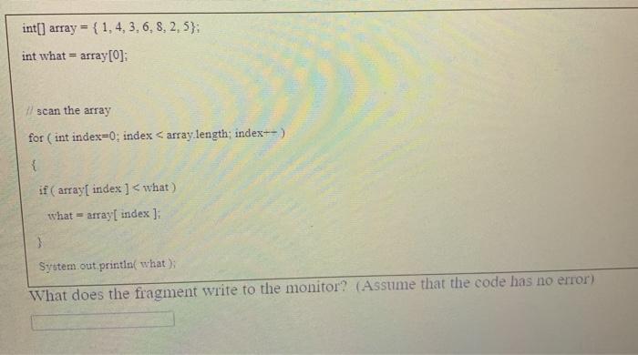 Solved Int Array 1 4 3 6 8 25 Int What 4123