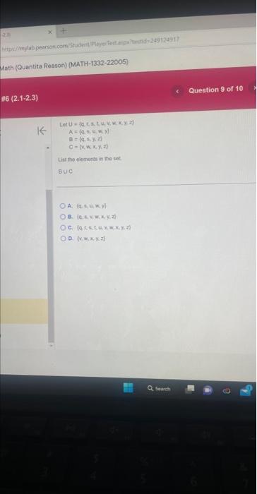 Solved Math (Quantita Reason) (MATH-1332-22005) Question 9 | Chegg.com