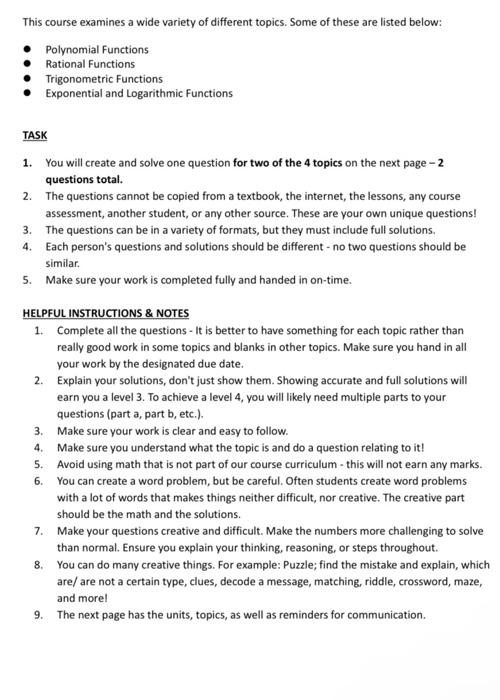Solved Make a multiple part question for Polynomials unit | Chegg.com