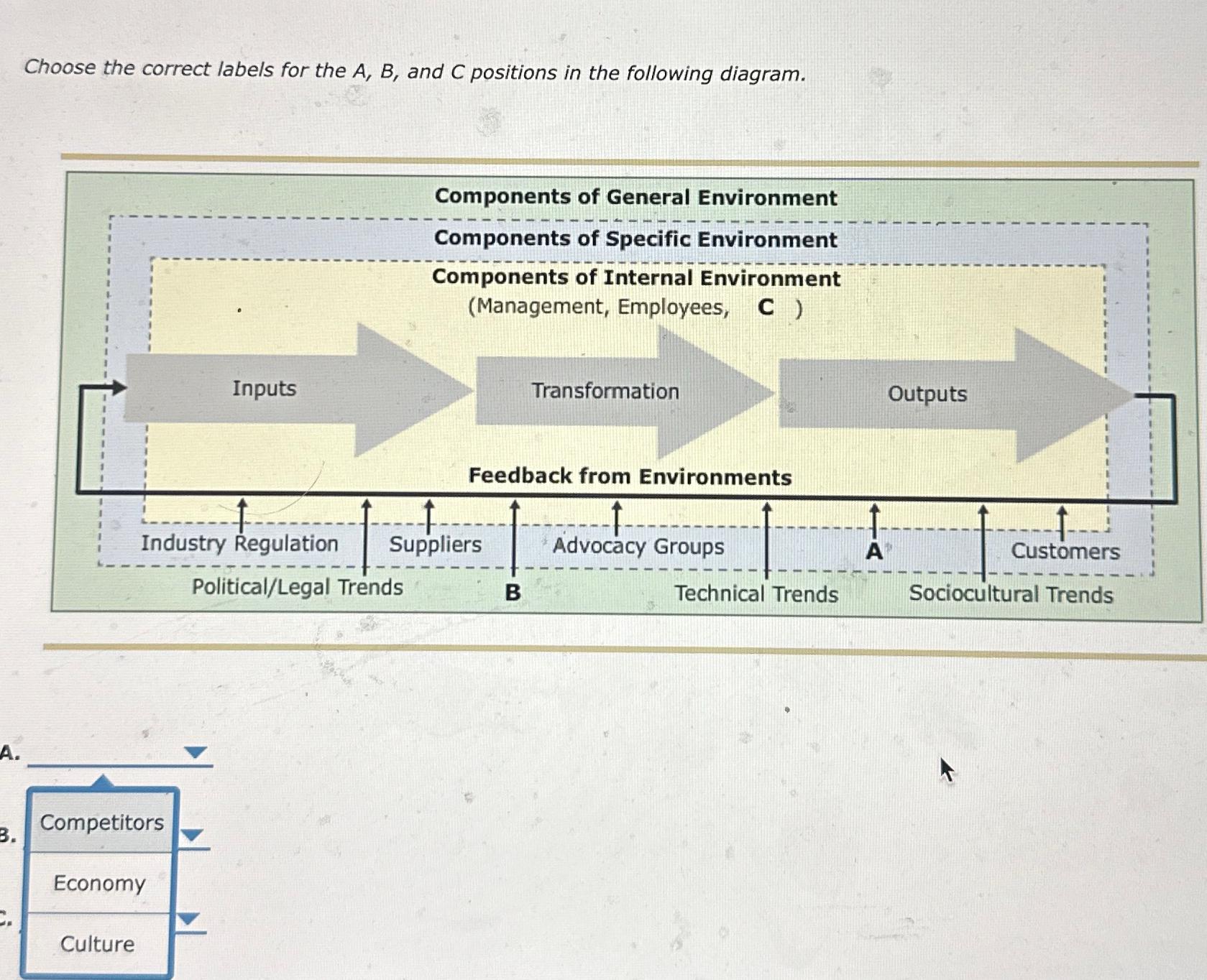 Solved Choose the correct labels for the A,B, ﻿and C | Chegg.com