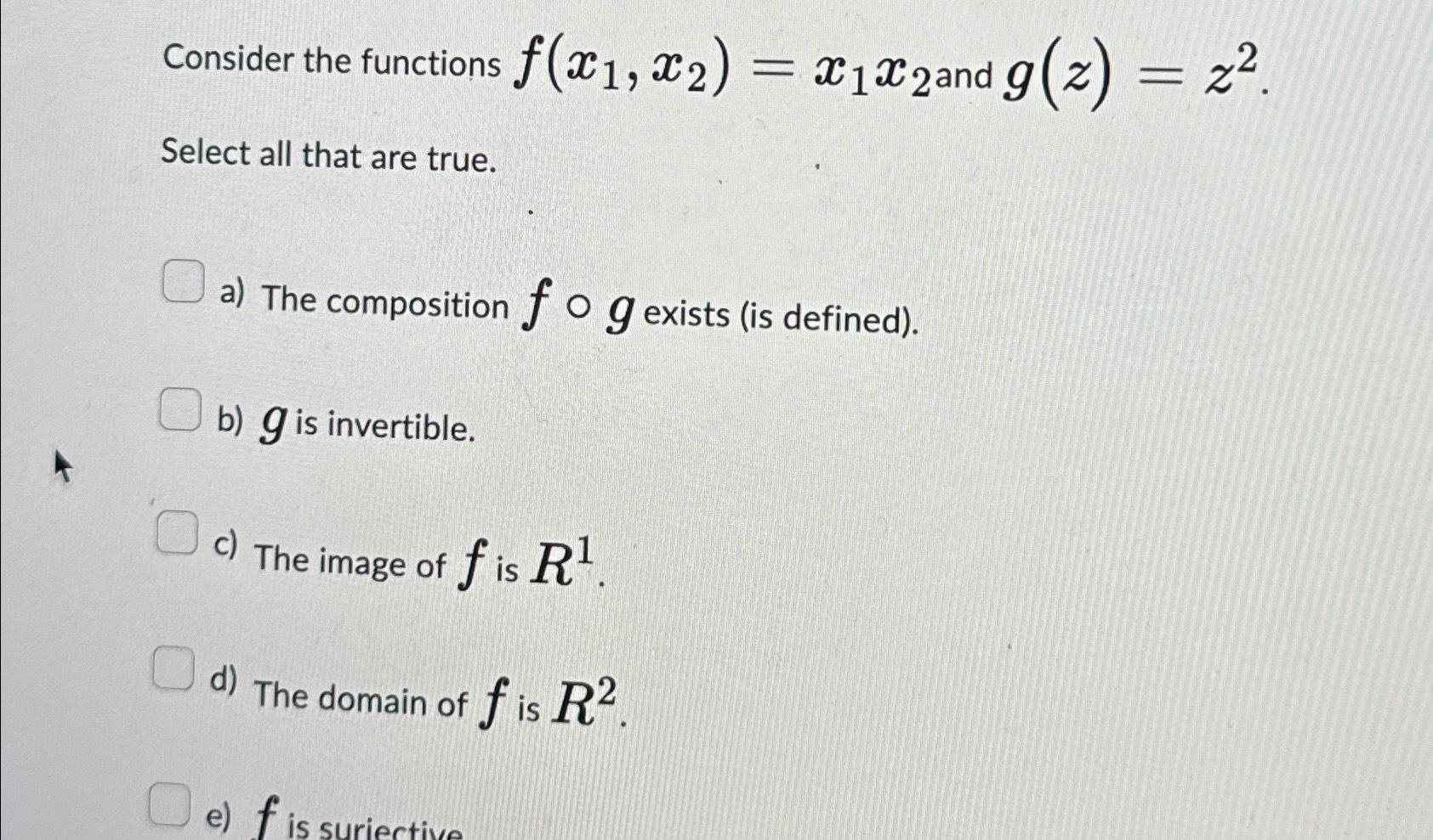 Solved Consider the functions f(x1,x2)=x1x2 ﻿and | Chegg.com