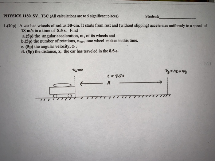 Solved a car has wheels of radius 30 cm. it starts from rest | Chegg.com