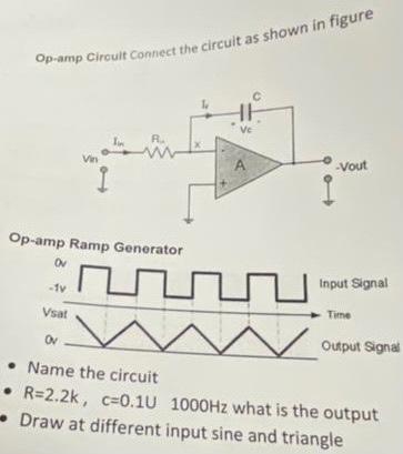 Solved Op-amp Circuit Connect the circuit as shown in figure | Chegg.com