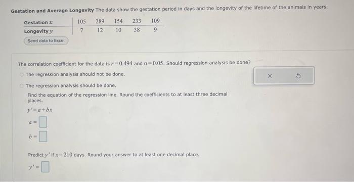 Solved correlation coefficient for the data is r=0.494 and | Chegg.com