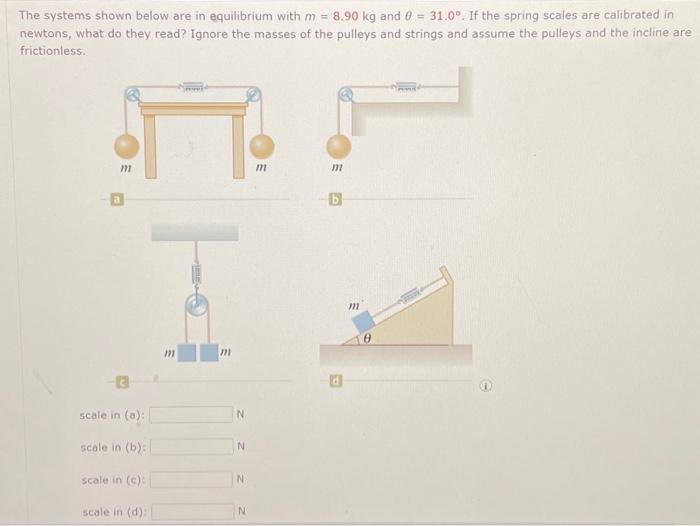 Solved The systems shown below are in equilibrium with | Chegg.com