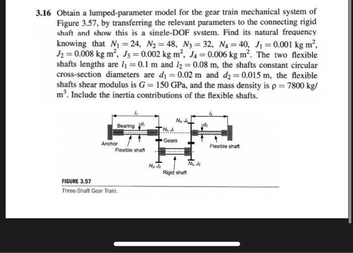 Solved 3.16 Obtain a lumped-parameter model for the gear | Chegg.com
