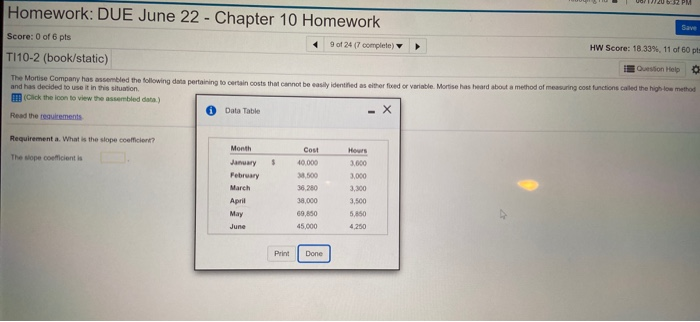 Solved WW2 PM Homework: DUE June 22 - Chapter 10 Homework | Chegg.com