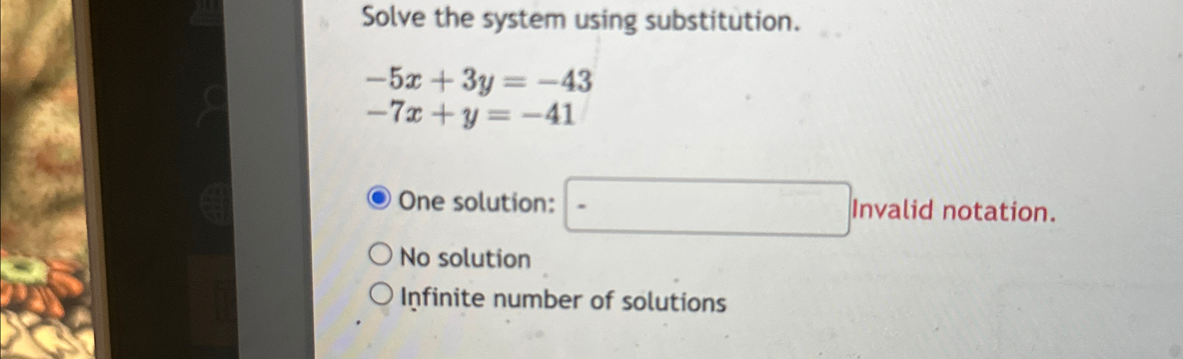 Solved Solve the system using | Chegg.com