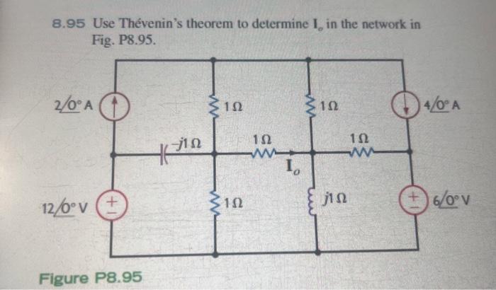 Solved 8.95 Use Thévenin's theorem to determine Io in the | Chegg.com