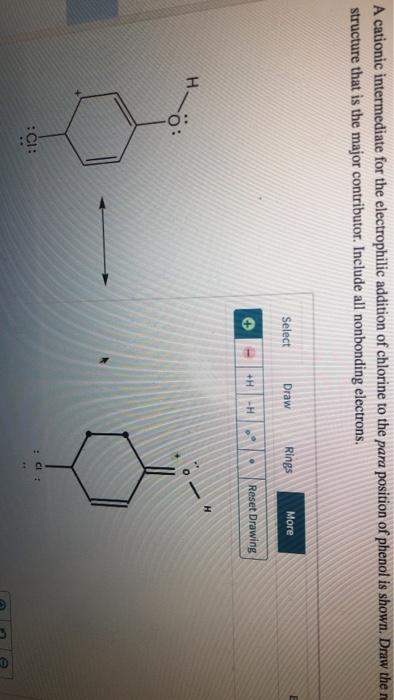 Solved A cationic intermediate for the electrophilic | Chegg.com